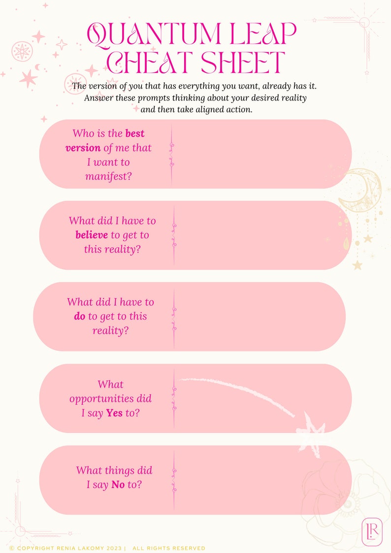 Quantum Shift Leap Jump Cheat Sheet Worksheet A4 INSTANT DOWNLOAD ...