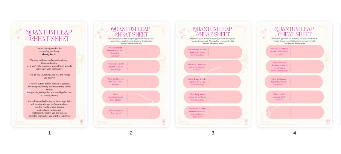 Quantum Leap Cheat Sheet, Daily Prompts Journal (printable PDF) - Etsy
