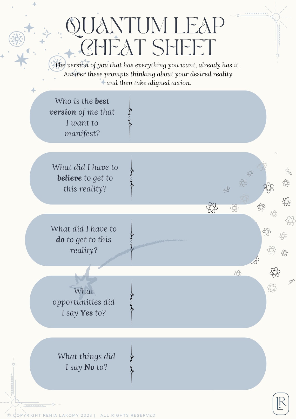 Quantum Leap Cheat Sheet, Manifesting Worksheet (printable PDF) - Etsy