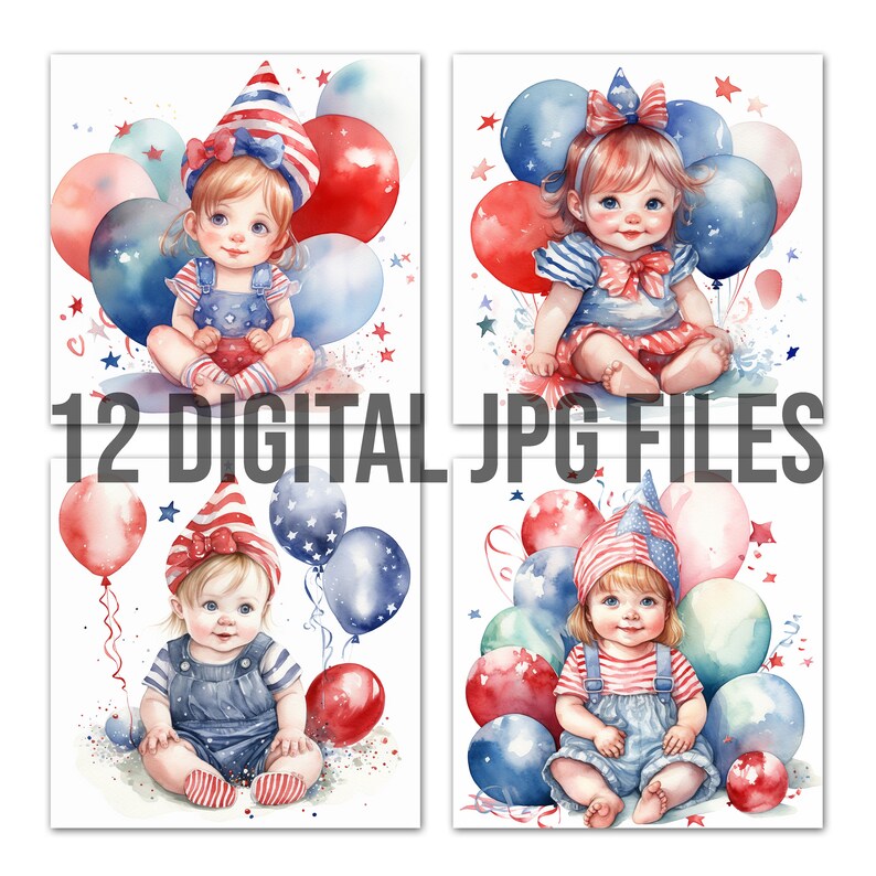 Baby Girl 4th of July Clipart Usa Patriotic Cute 4th of - Etsy