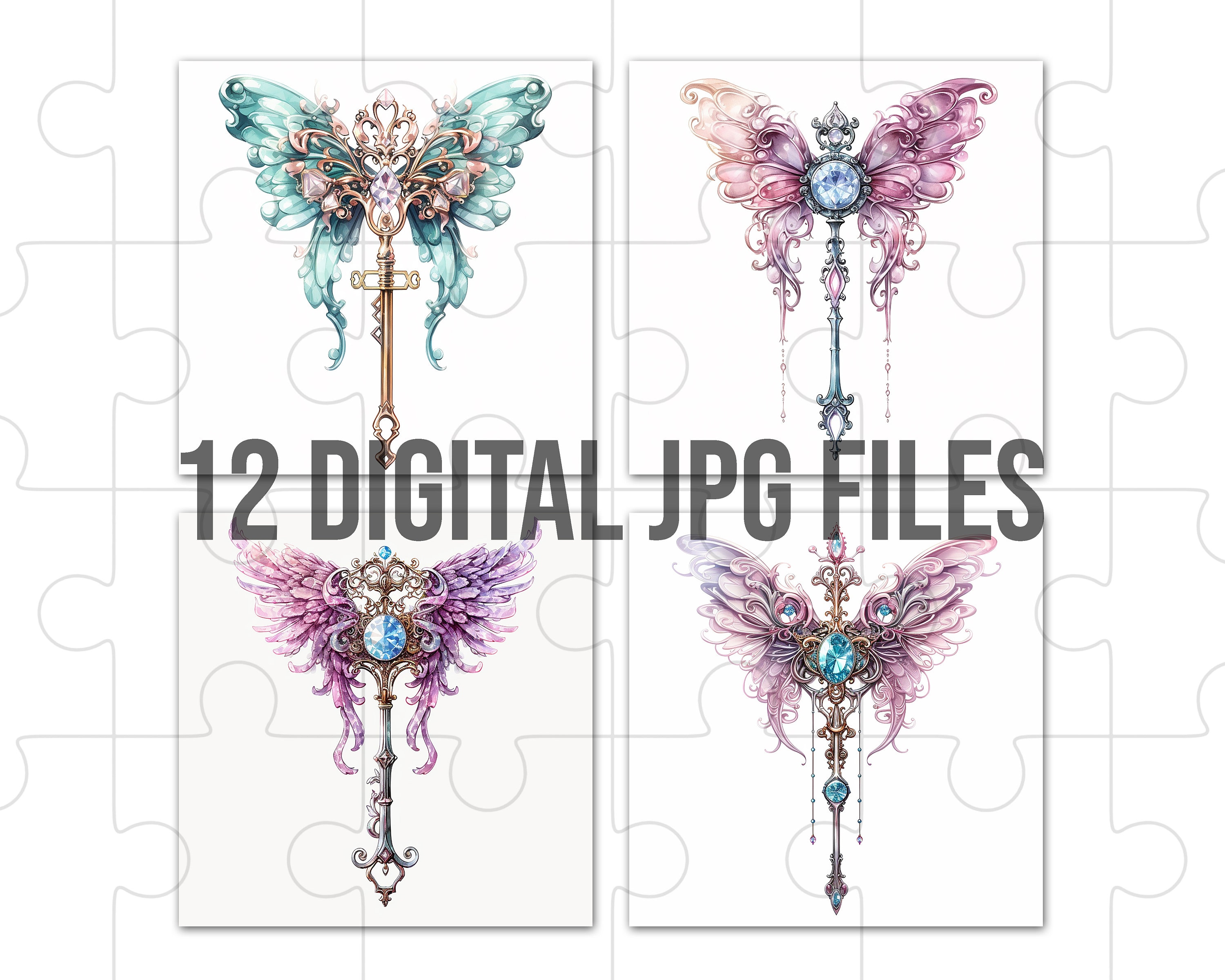 Fairy Key Clipart Fantasy Clipart Magic Clipart Fairy Tale - Etsy