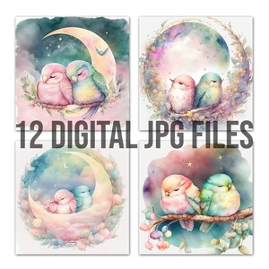 Birds Clip Art, Birds Clipart, Nursery Art, Spring Clipart, Instant ...