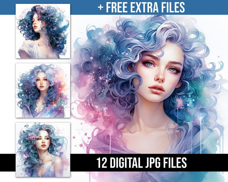 Mystical Girl Clipart Mystic Clipart Magic Witch Graphics - Etsy