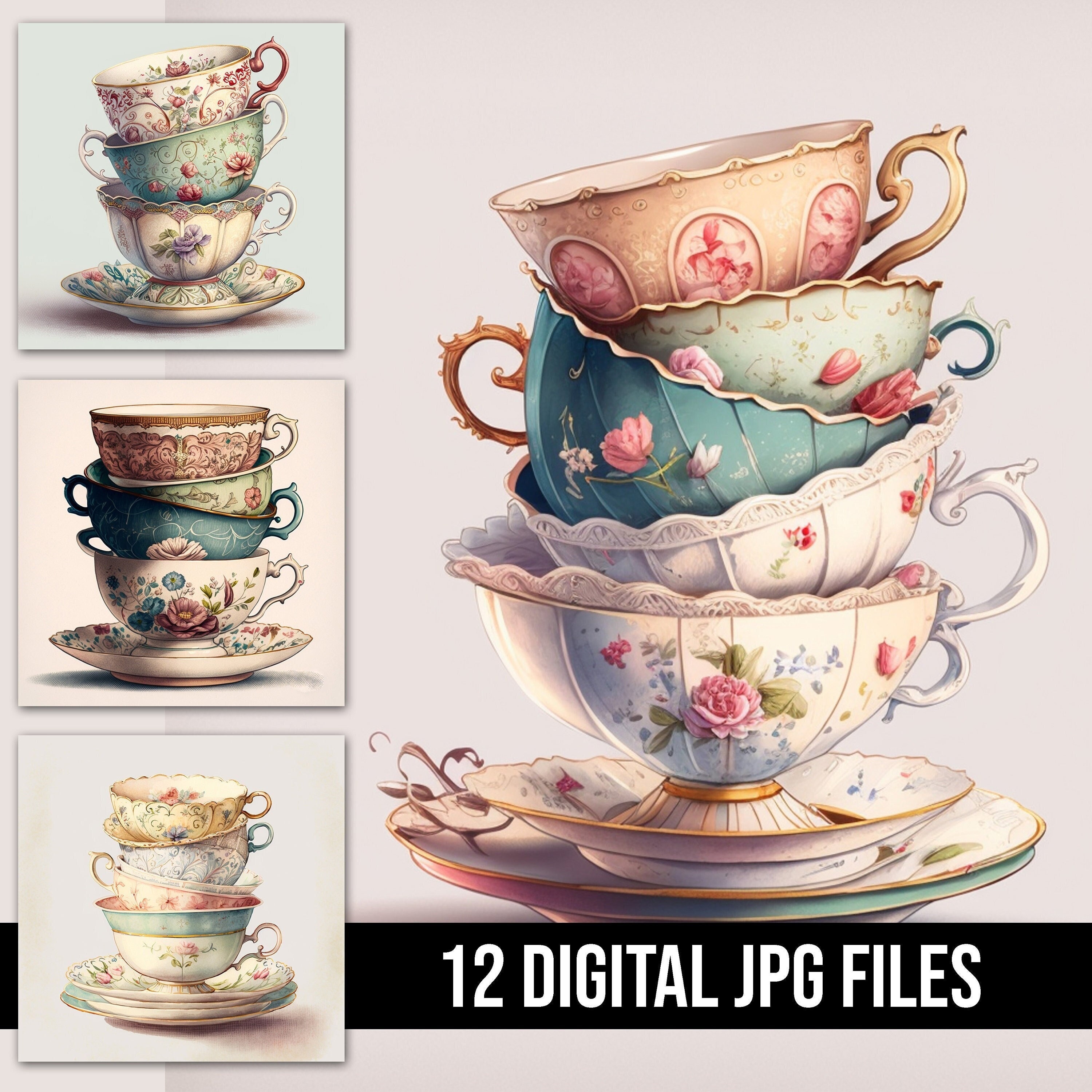 Vintage Teacup Illustration