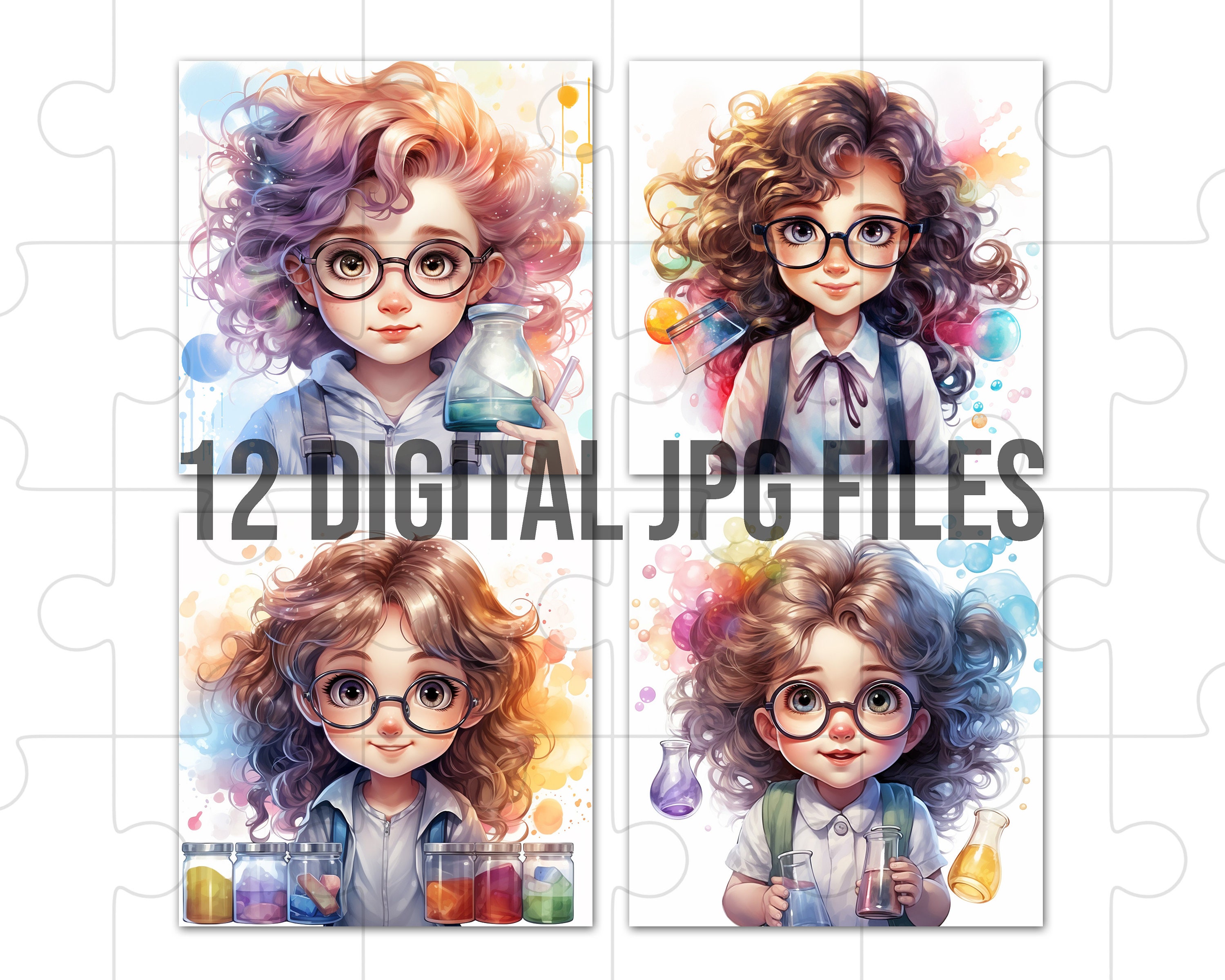Printable Girl Scientist Art, Science Classroom Decor, Instant Download ...
