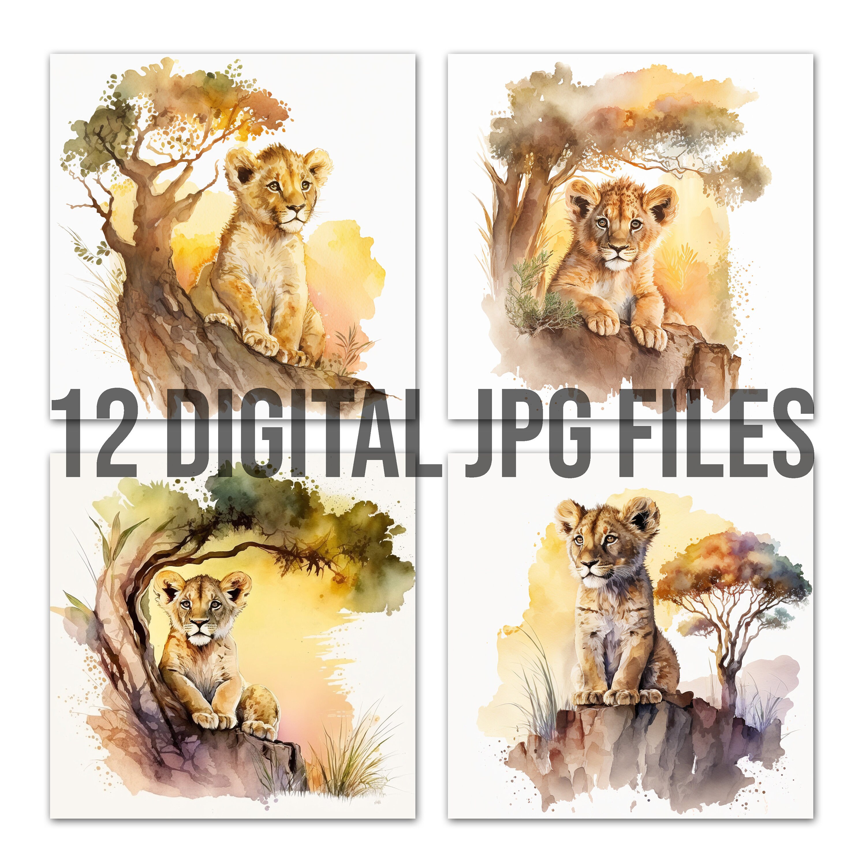 Baby Lion Clip Art, Paper Crafting, Baby Shower, Nursery Art, Lion Art ...