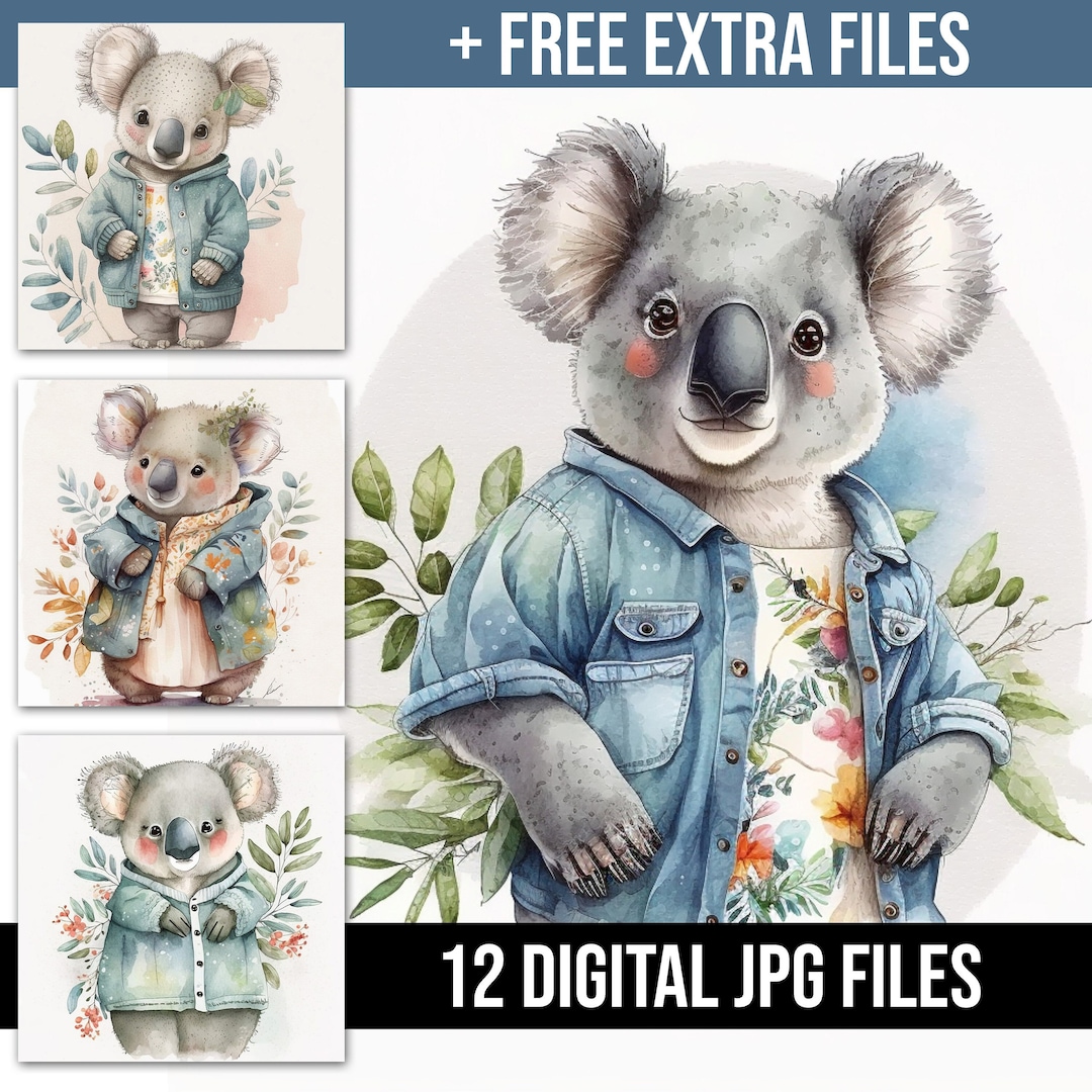 Watercolor Koala Illustration Bundle Collection High Quality Koala ...