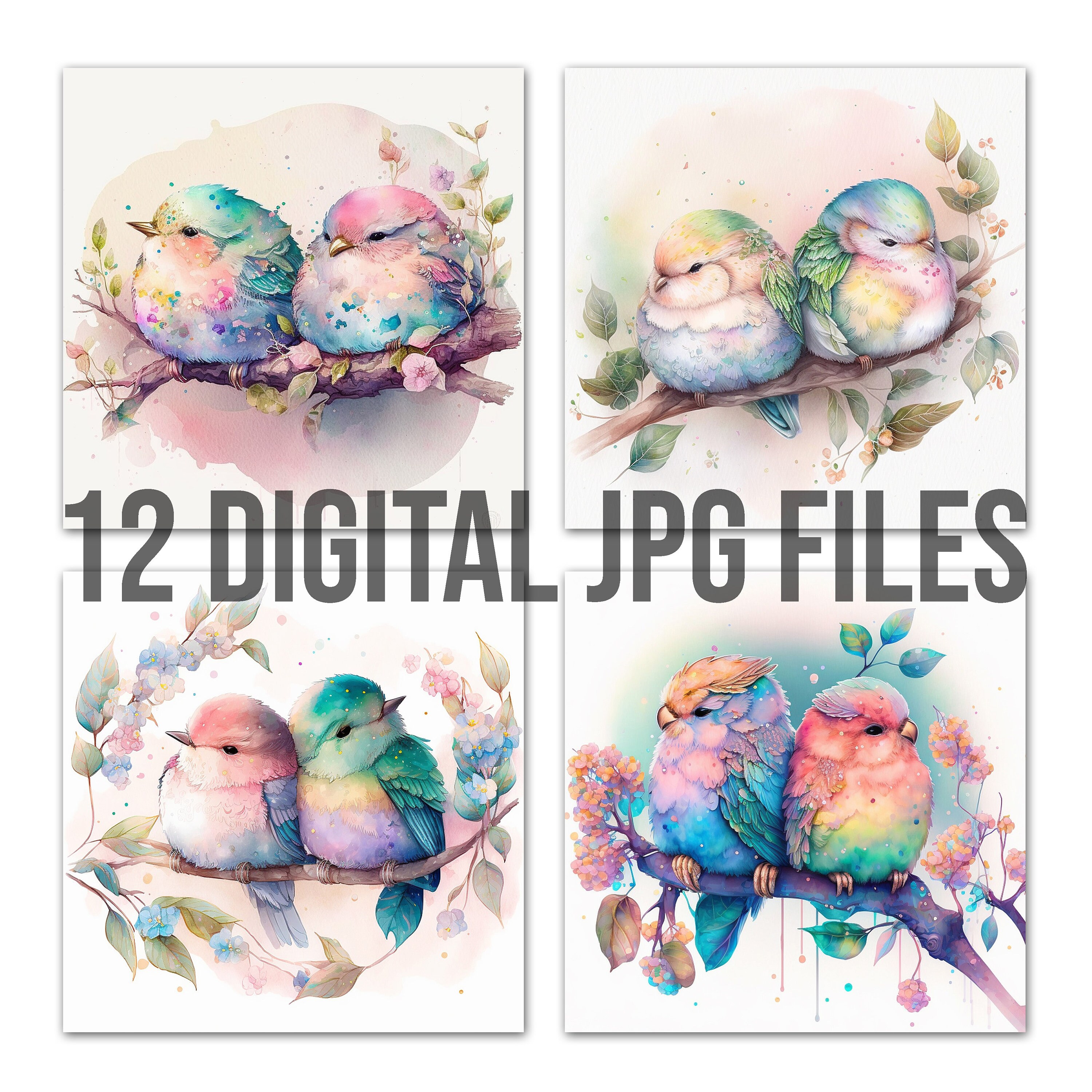 Birds Clip Art, Birds Clipart, Nursery Art, Spring Clipart, Instant ...