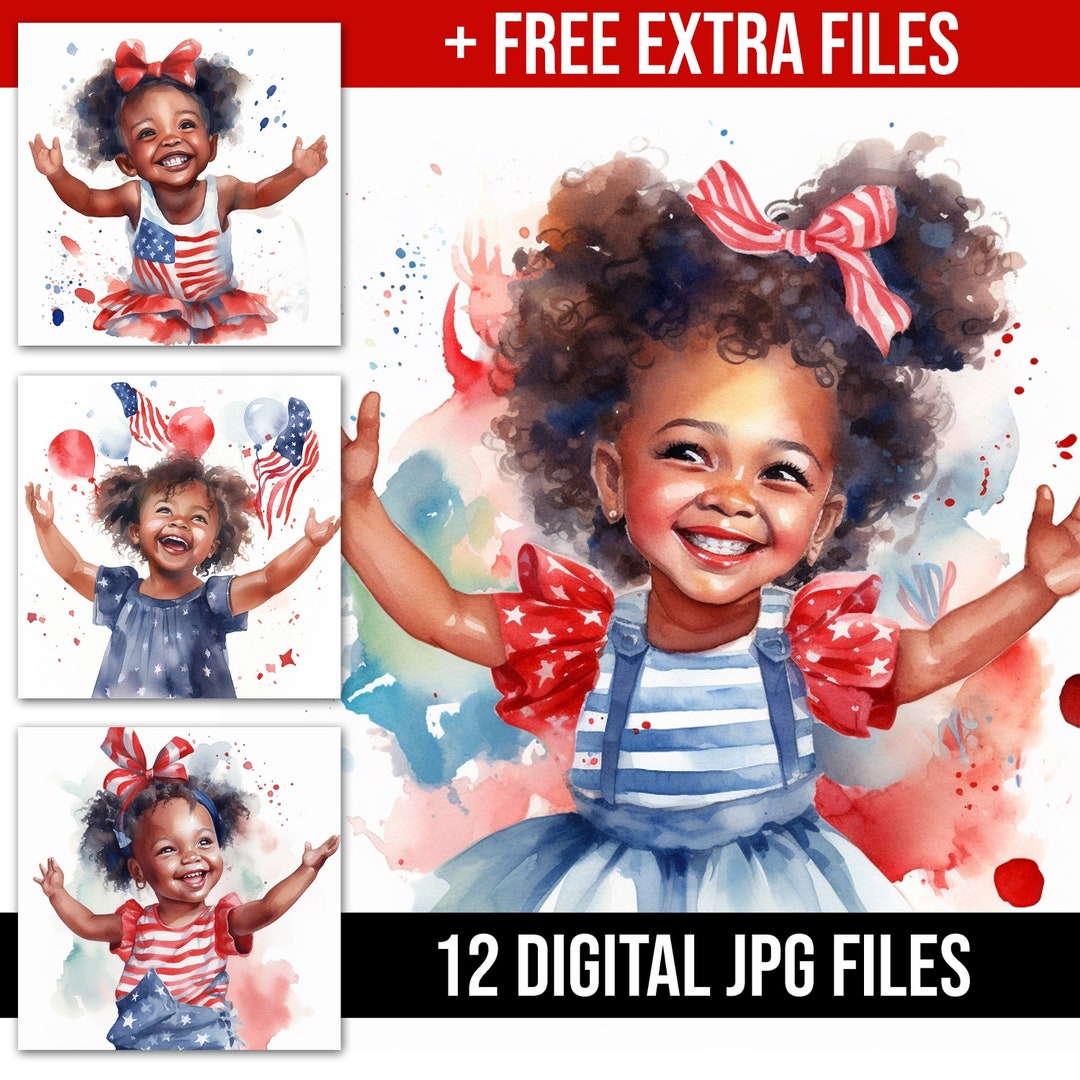 Baby Girl 4th of July Clipart, Usa Patriotic, Cute 4th of July Baby ...