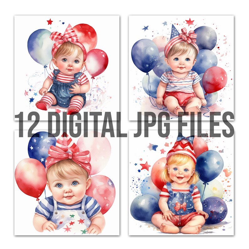 Baby Girl 4th of July Clipart Usa Patriotic Cute 4th of - Etsy