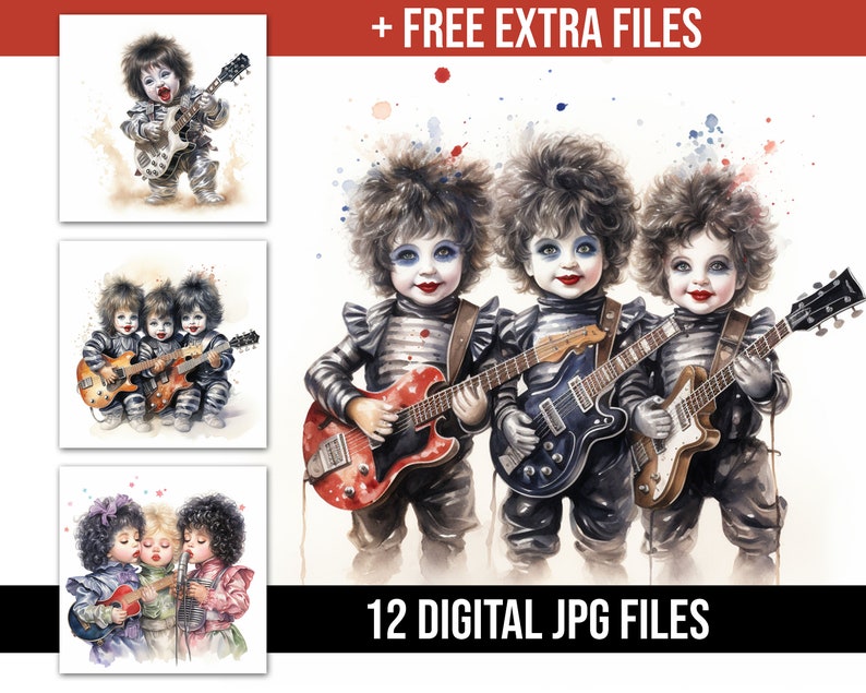 Baby Rocker Digital Prints, Nursery Wall Art, Rock and Roll Baby Decor ...