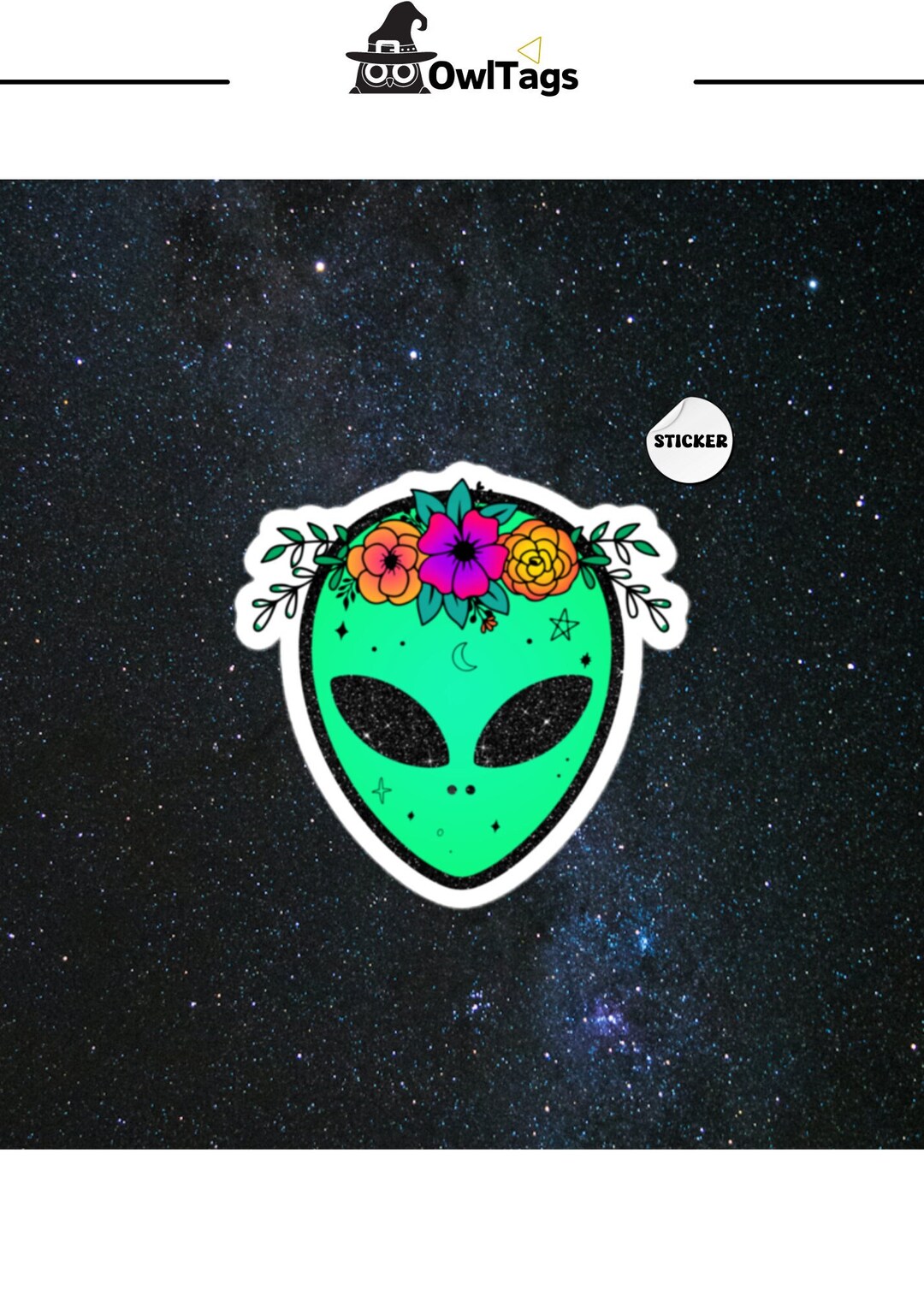 Retro Alien Kiss Cut Sticker, Boho Hippy Sticker, Alien Sticker, Laptop ...