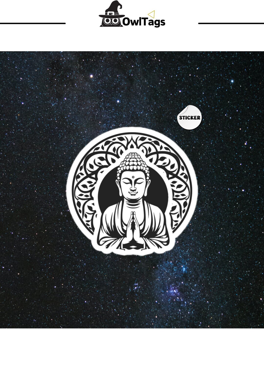 Retro Buddha Sticker, Vinyl Buddha Decal, Spiritual Stickers, Buddhist ...