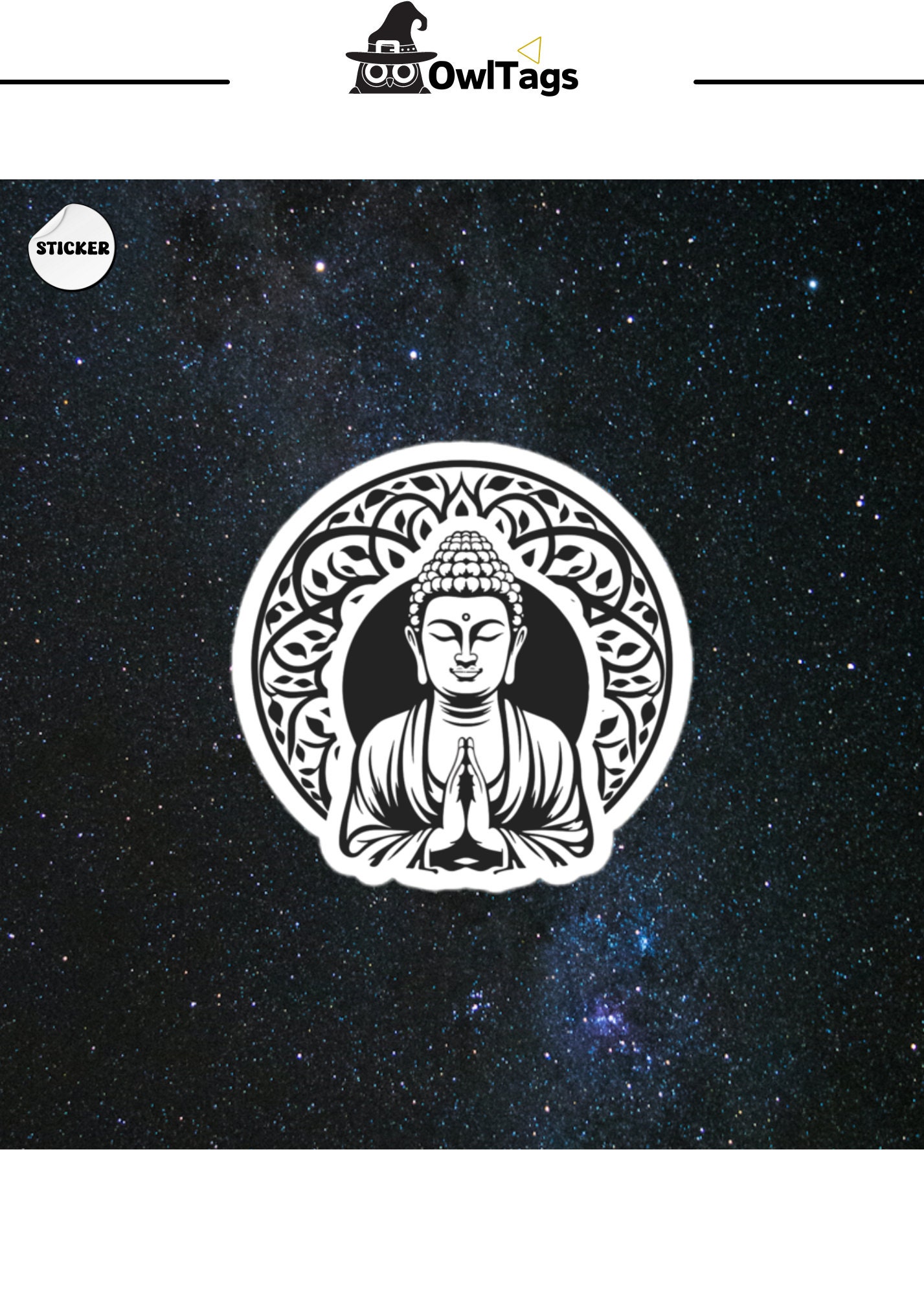 Retro Buddha Sticker, Vinyl Buddha Decal, Spiritual Stickers, Buddhist ...