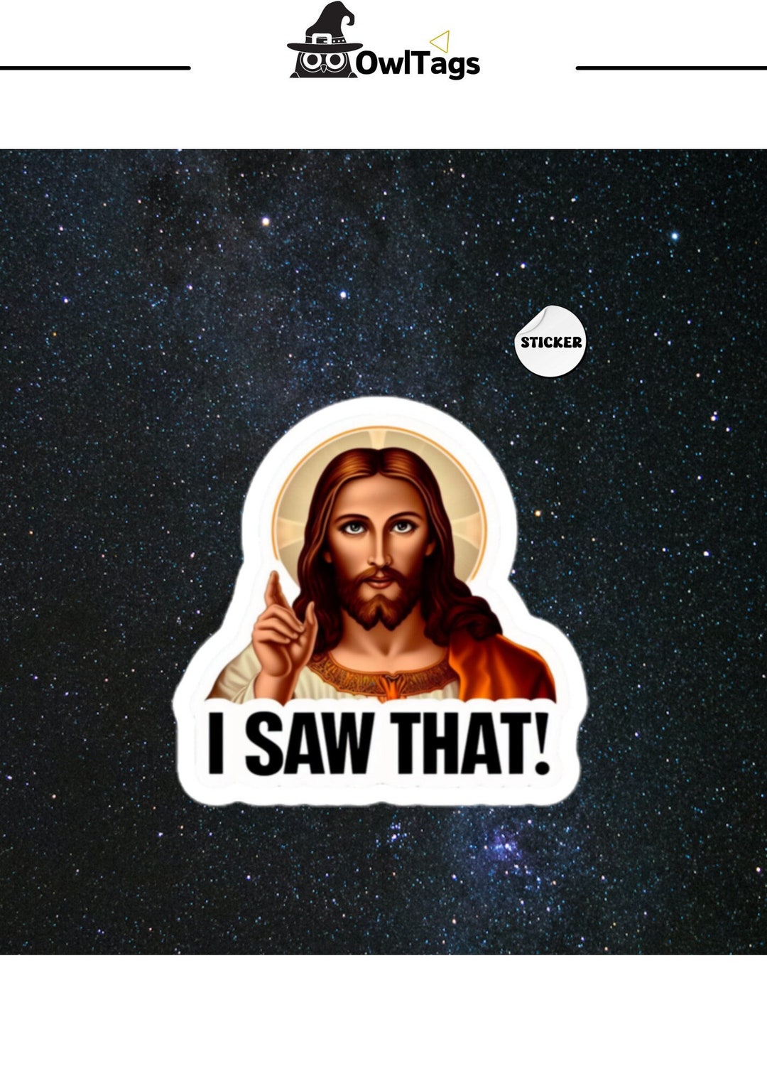Funny Jesus Kiss Cut Sticker, Karma Sticker, Funny Religious Sticker ...