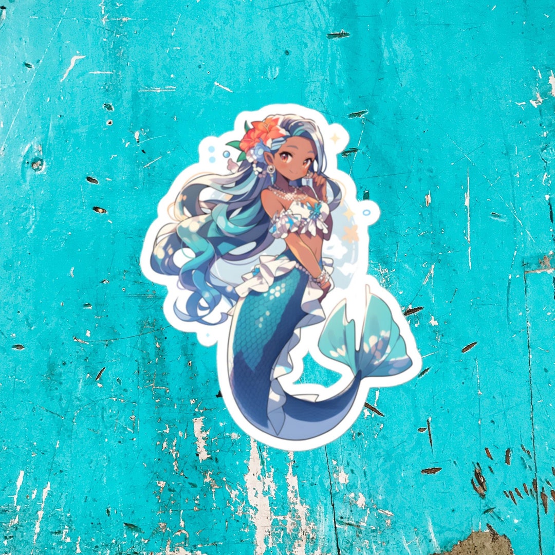 Cute Mermaid Sticker, Mermaid Art, Mermaid Lover, Laptop Sticker, Phone ...