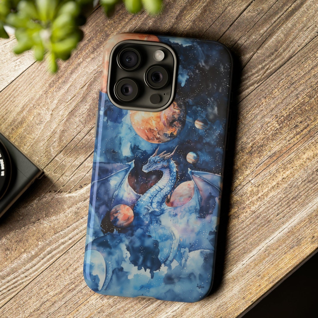 Watercolor Blue Dragon Phone Case Cute Bookish Dragon Phone Cover ...