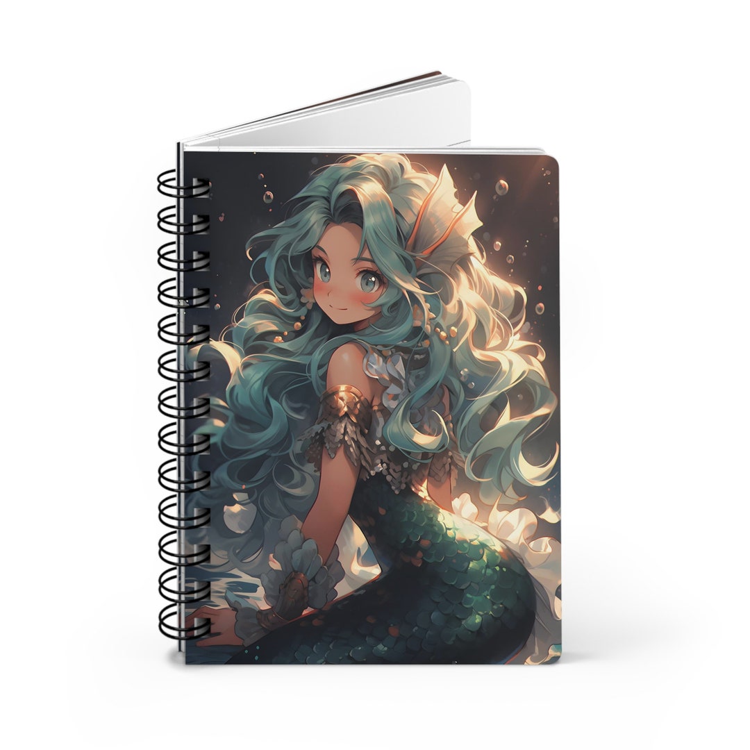 Green Mermaid Spiral Bound Journal Dreamy Design Diary Book - Etsy