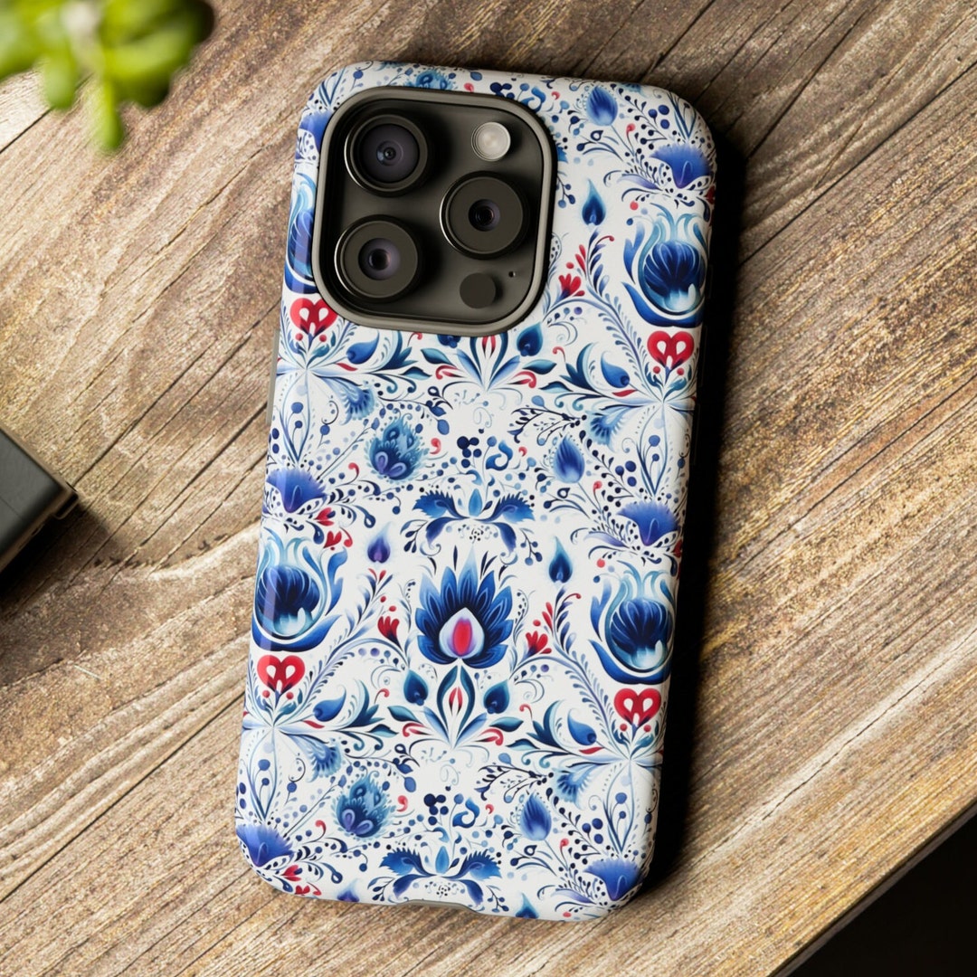 Cute Wild Flowers Folklore Patterns Phone Case , Floral Phone Cover ...