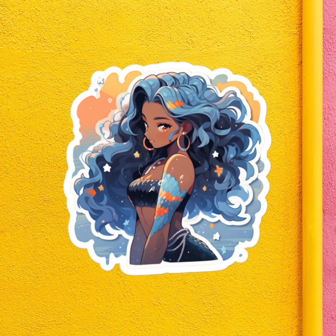 Cute Mermaid Sticker, Mermaid Art, Mermaid Lover, Laptop Sticker, Phone ...