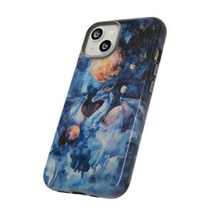 Watercolor Blue Dragon Phone Case Cute Bookish Dragon Phone Cover ...