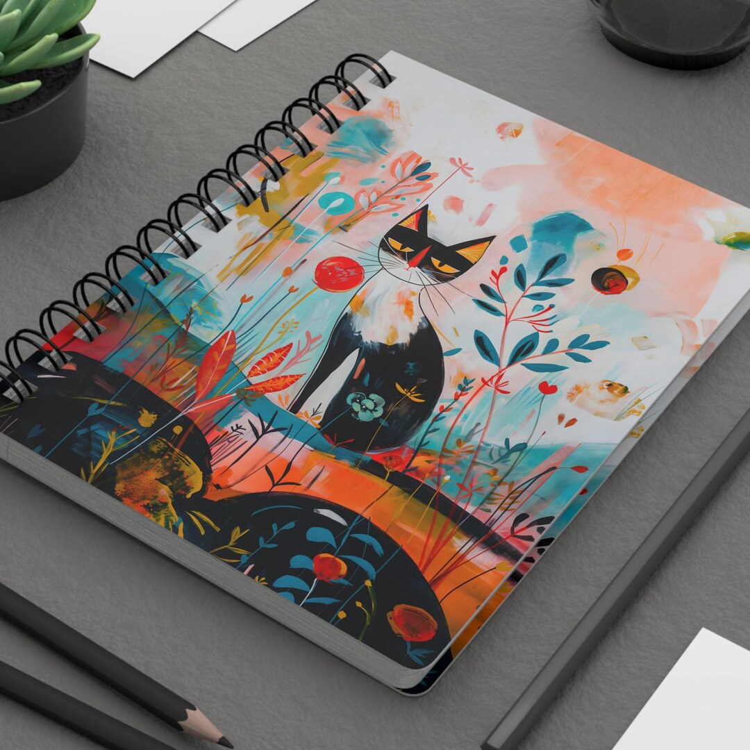 Cat Spiral Bound Journal Dreamy Design Diary Book Travel Cute ...