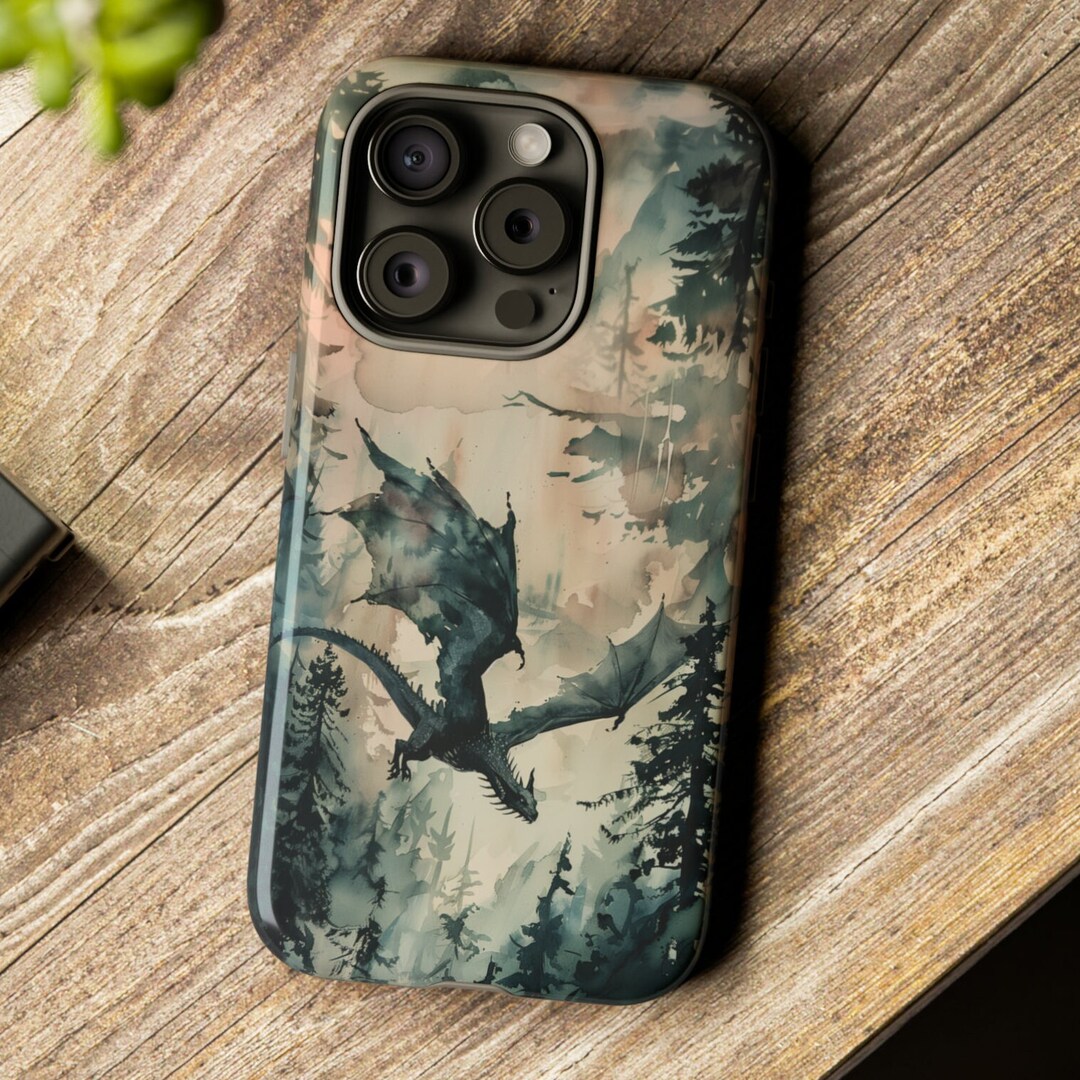 Watercolor Blue Dragon Phone Case Cute Bookish Dragon Phone Cover ...