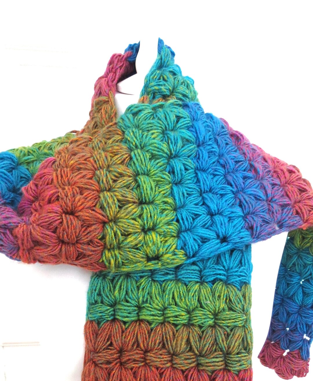 Jasmine Crochet Scarf, Handmade in the UK, Hand Crocheted Scarf - Etsy