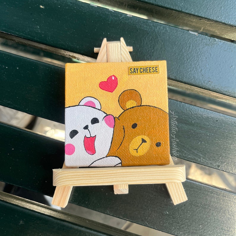 Cute Teddy Minni Canvas House Warming Gift Canvas Wall Art Room Decor ...