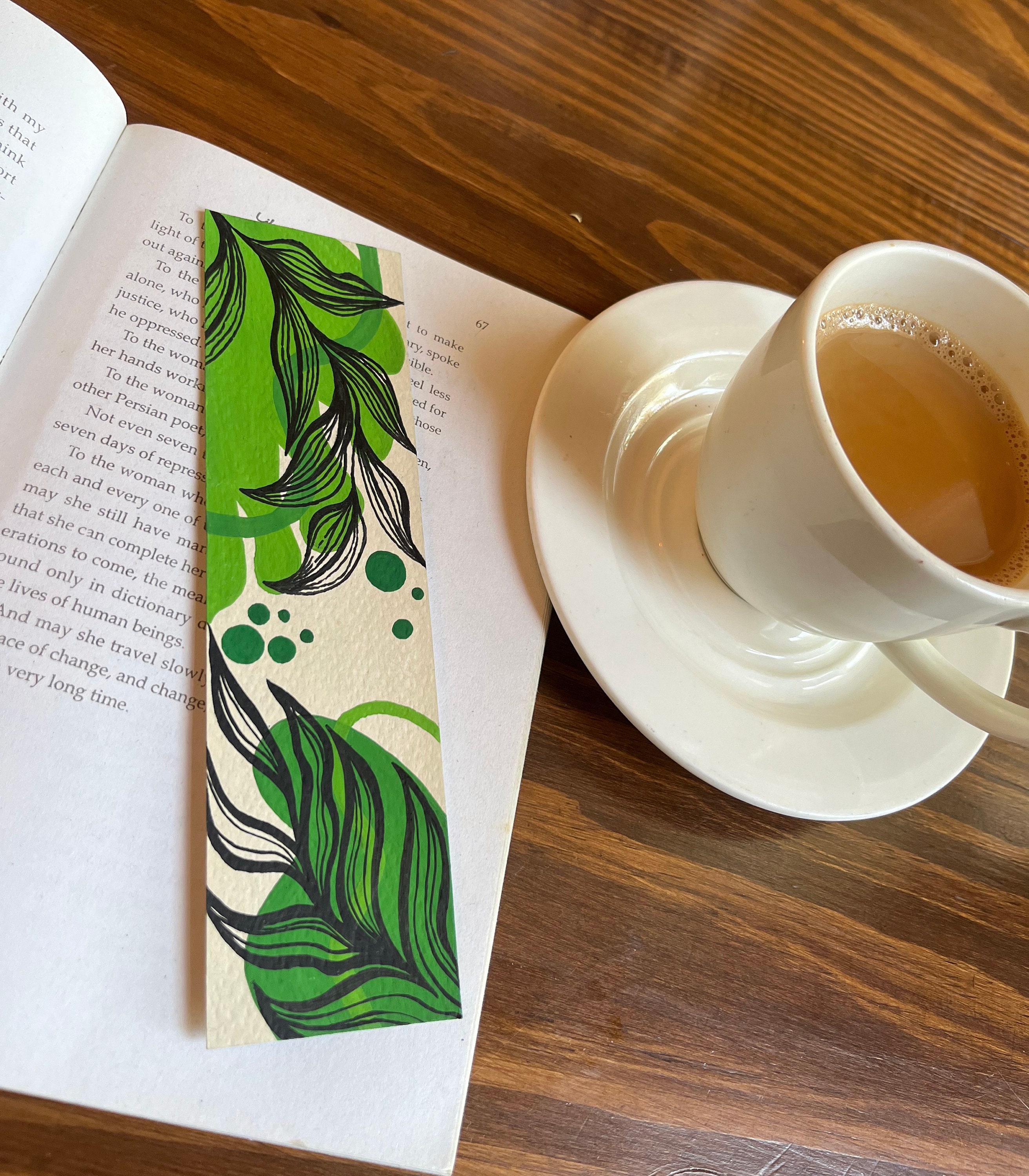 Minimal Green Aesthetic Bookmark Boho Style Bookmark Gift for Book ...