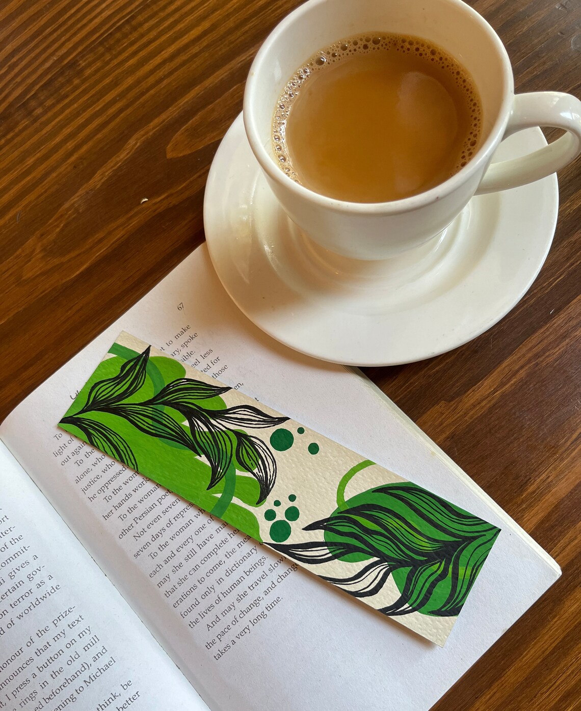 Minimal Green Aesthetic Bookmark Boho Style Bookmark Gift for Book ...