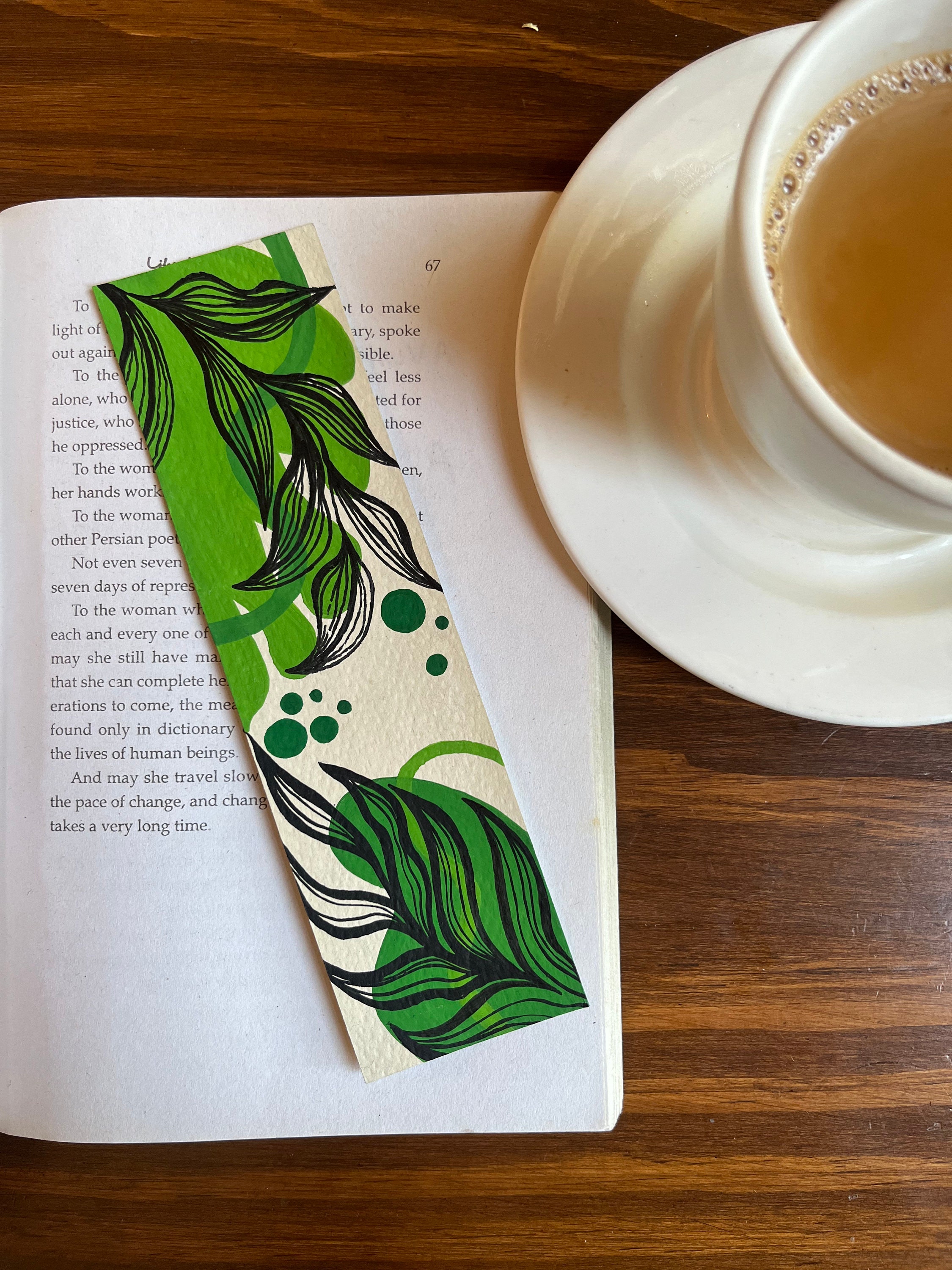 Minimal Green Aesthetic Bookmark Boho Style Bookmark Gift for Book ...