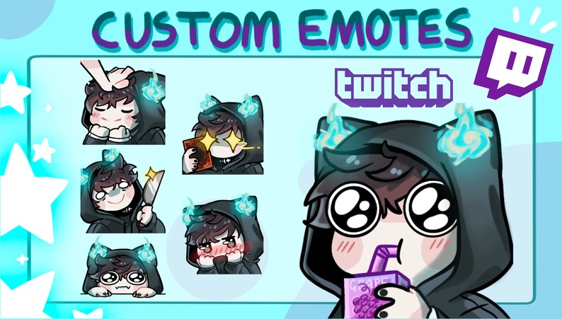 Custom Emotes for Twitch, Youtube, Discord Etc | Cute Emotes | Chibi ...