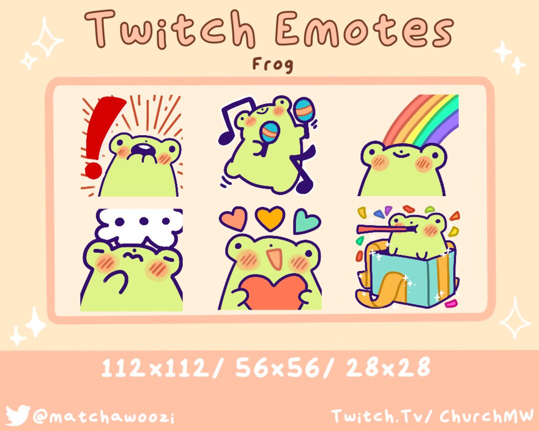 Cute Frog Emotes (6) - Twitch, Discord, Youtube - Etsy
