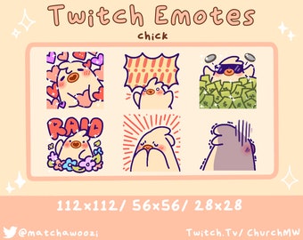 Chonky Bird Emotes SET 1 yellow Twitch Discord Youtube Cute Chick ...