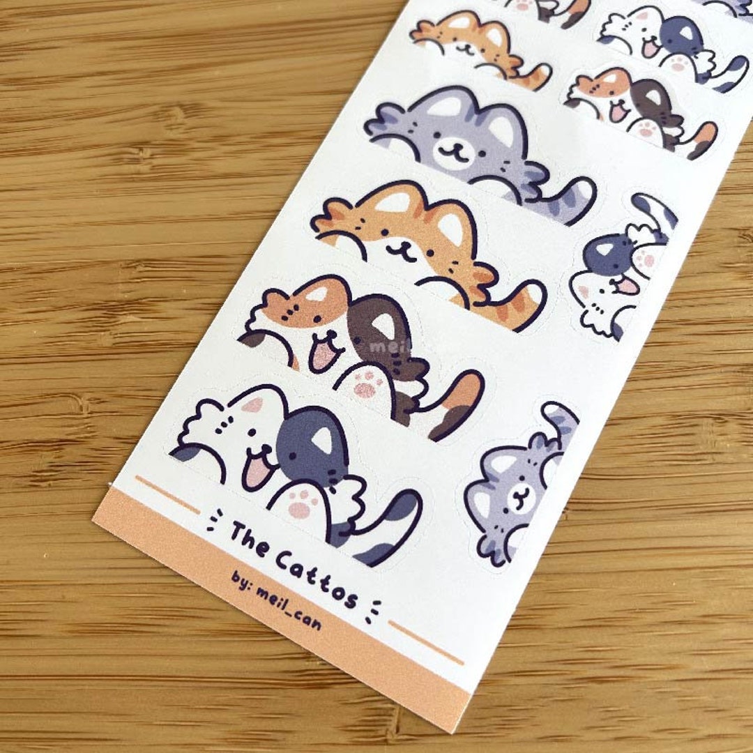 The Cattos - Cat Animal Sticker Sheet - Cute Cat Stickers, Cute ...