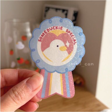 Duckie Medal Ribbons Duck Holographic Die Cut Sticker Duck Stickers ...