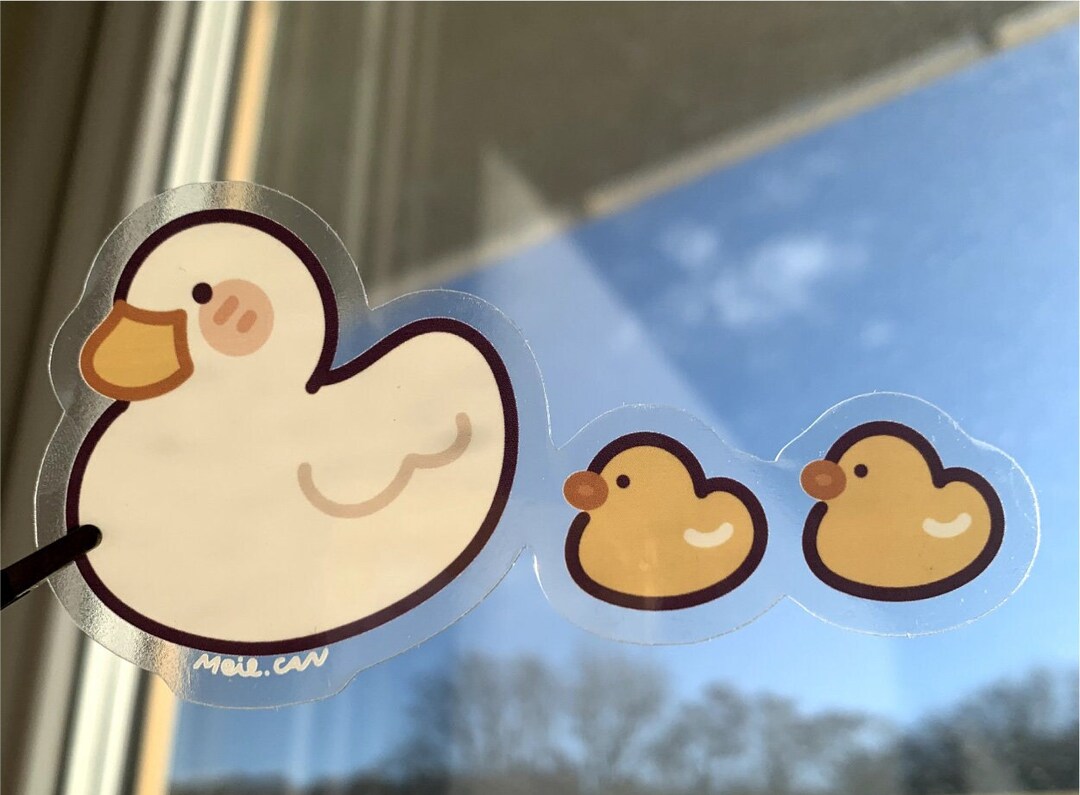 Duckie and the Ducklings Transparent Clear Die Cut Sticker Duck ...