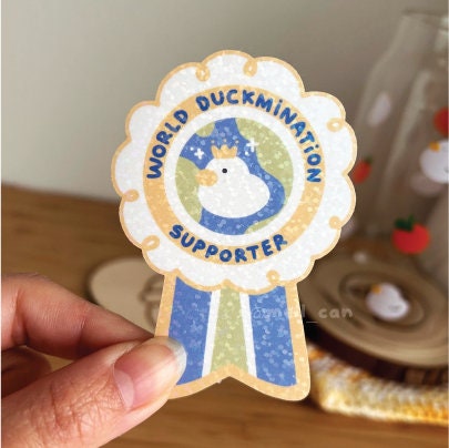 Duckie Medal Ribbons Duck Holographic Die Cut Sticker Duck Stickers ...