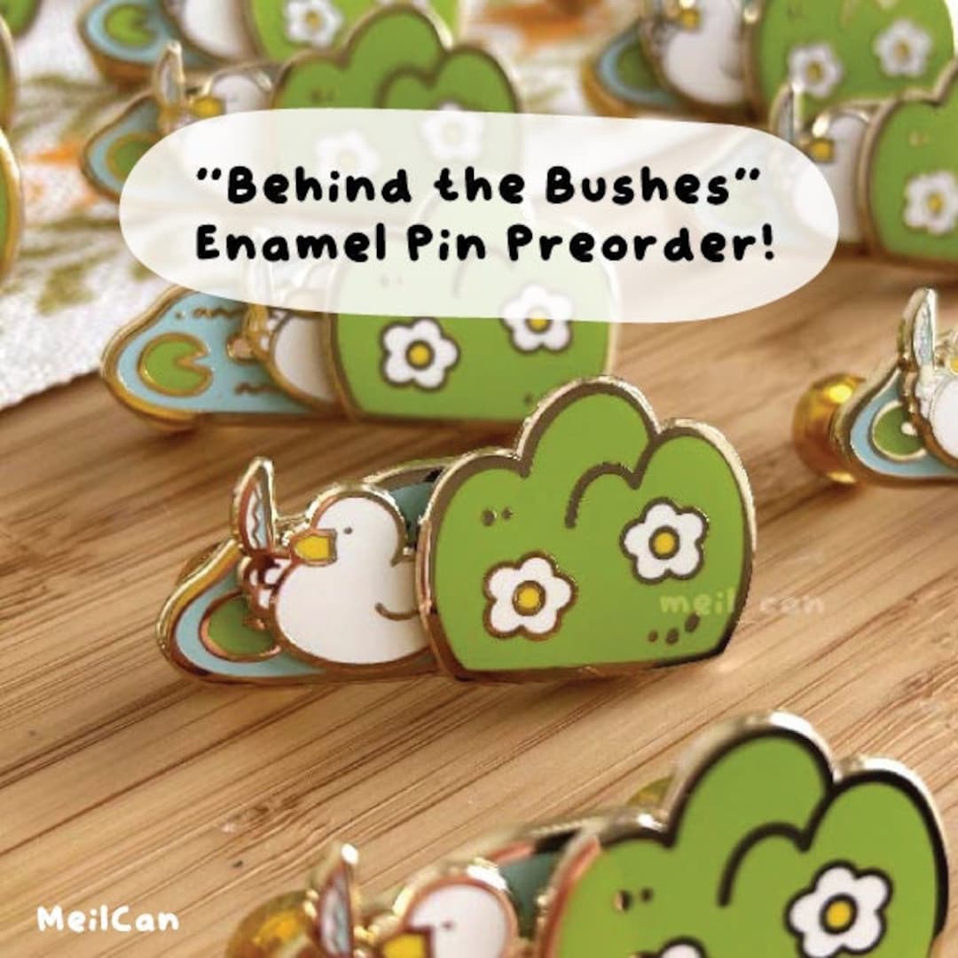 Behind the Bushes Sliding Enamel Pin 2ND ROUND OF PREORDER Read the Description Before Ordering ...