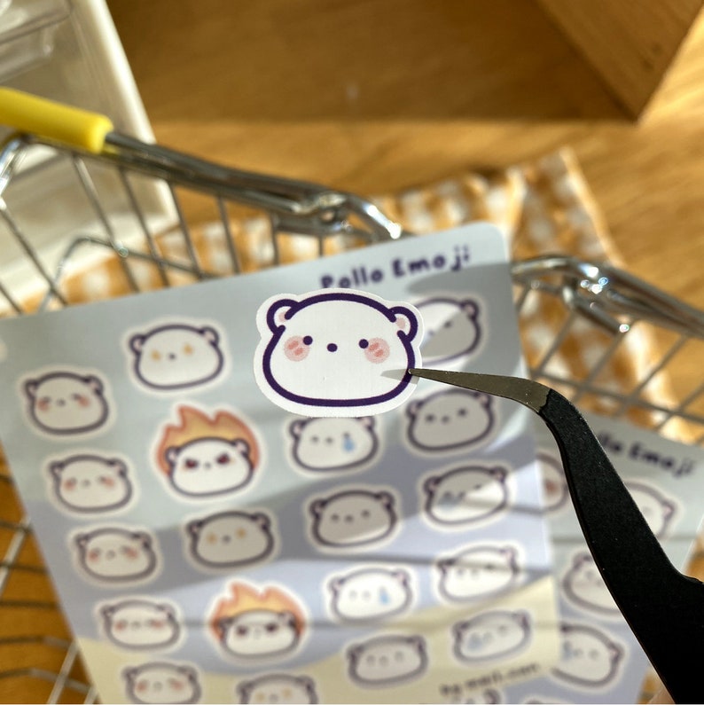 Pollo Emoji Sticker Sheet REGULAR Cute Bear Stickers, Cute Stationary ...
