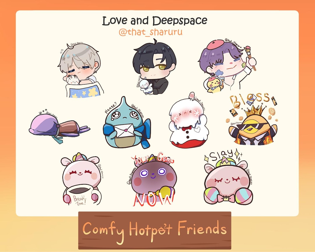 Love & Deepspace Chibi Stickers Rafayel, Xavier, Zayne, Mascots and ...