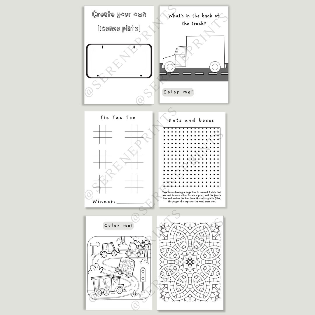 Road Trip Booklet and Activities for Kids | Digital Download - Etsy