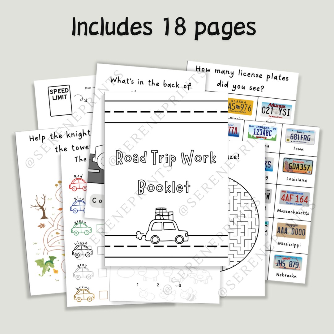Road Trip Booklet and Activities for Kids | Digital Download - Etsy
