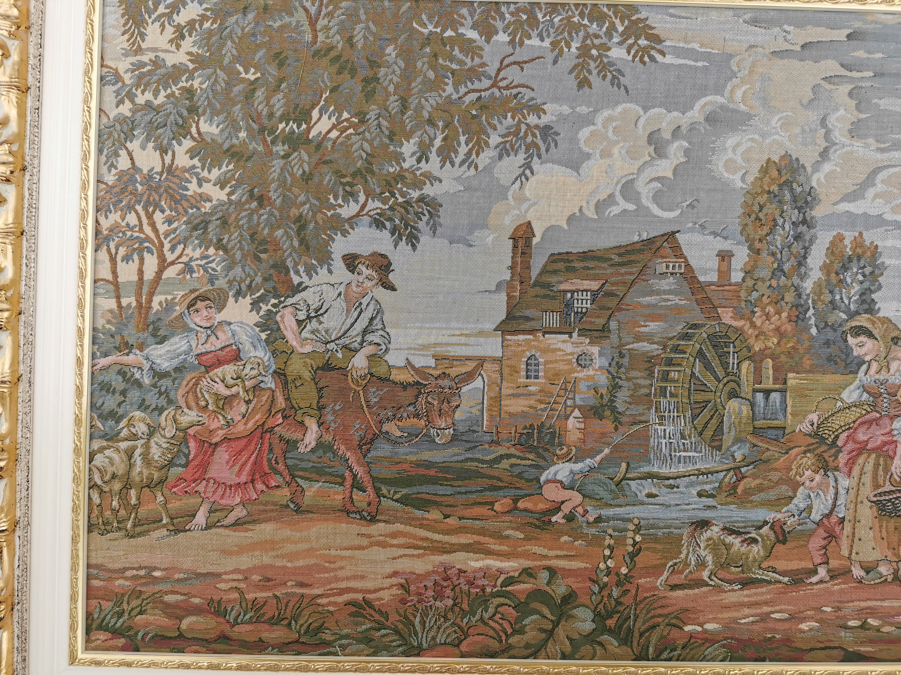 Framed Cotton Tapestry 'family' 'family' Tapestry in Cotton With Gold ...