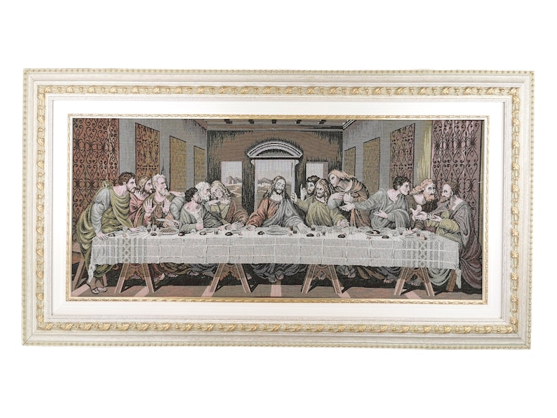 Tapestry in Decorated Wooden Frame 'last Supper' 'last Supper' Cotton ...