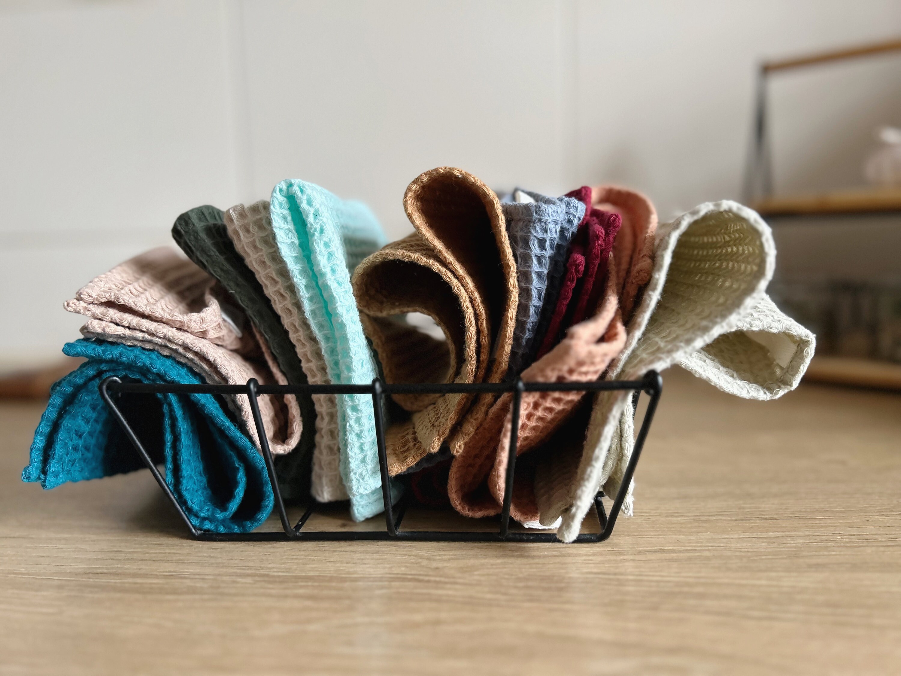 Waffle Towels Set of 3,5 Small Waffle Wipes Kitchen Towels Cotton ...