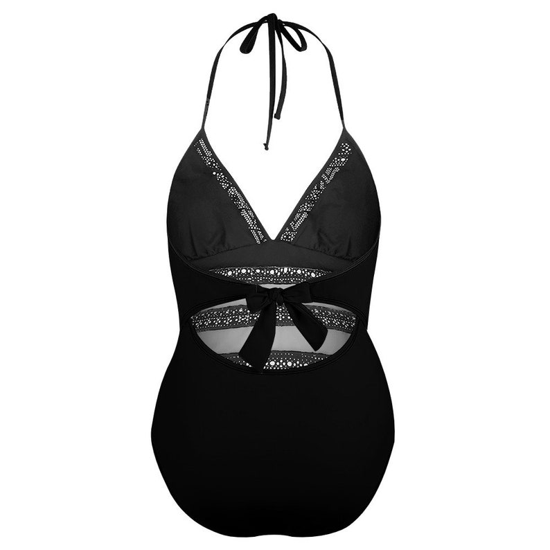 Plus Size Swimsuit Black Swimwear Thick Lycra Swimsuit Curvy Bathing ...