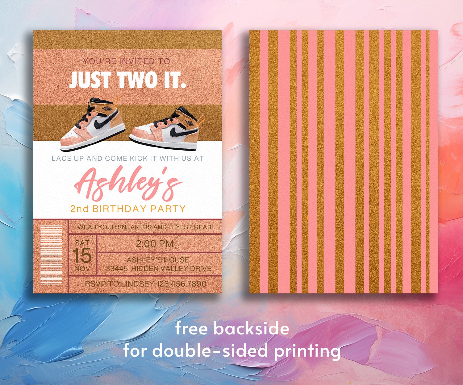 Sneaker Ball Birthday Invite, Printable Birthday Invitation, Editable ...