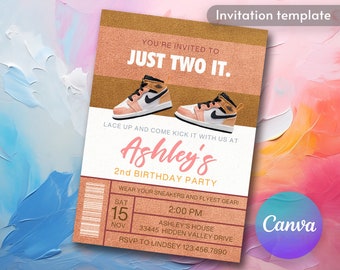 Sneaker Bash Birthday Party Printable Invitation, Printable Birthday ...